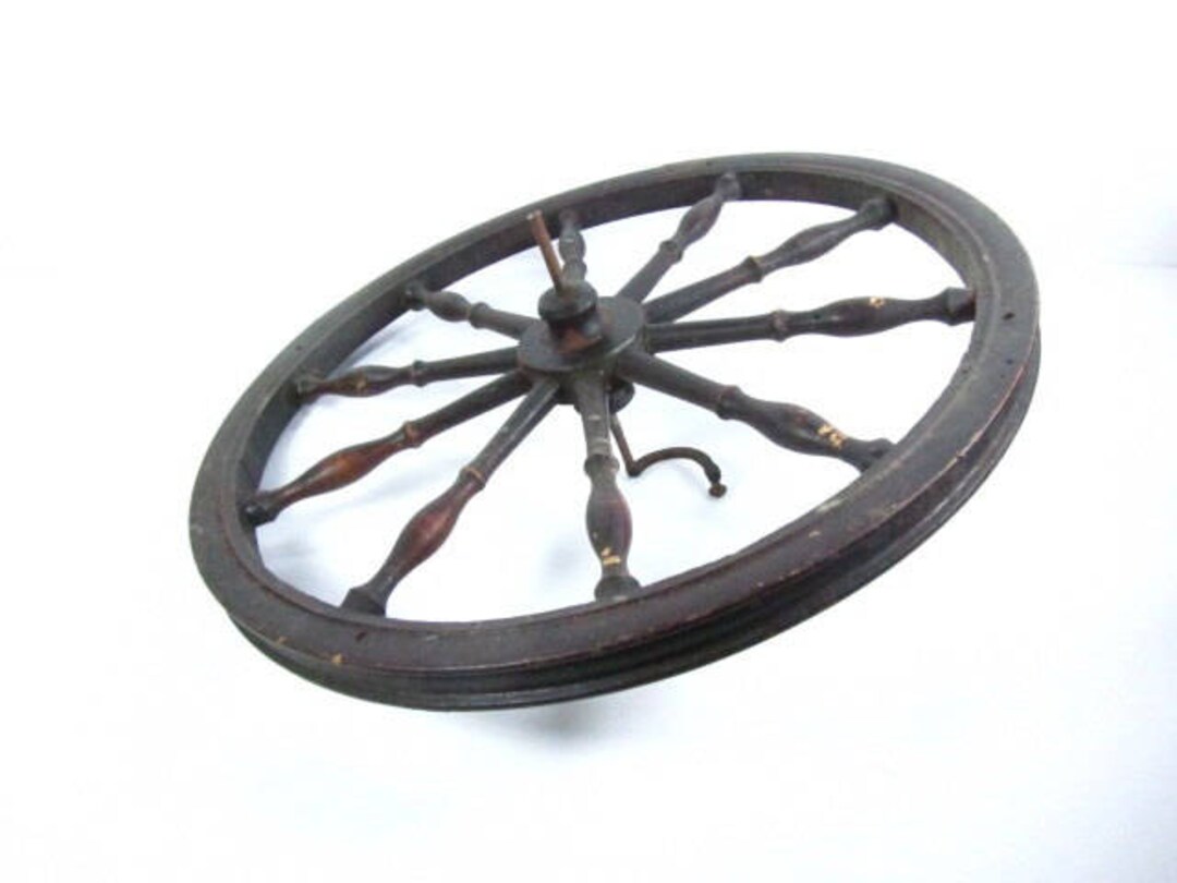 Antique Wheel, Spinning Wheel, Sewing Machine Wheel, Wall Decor, Wood ...