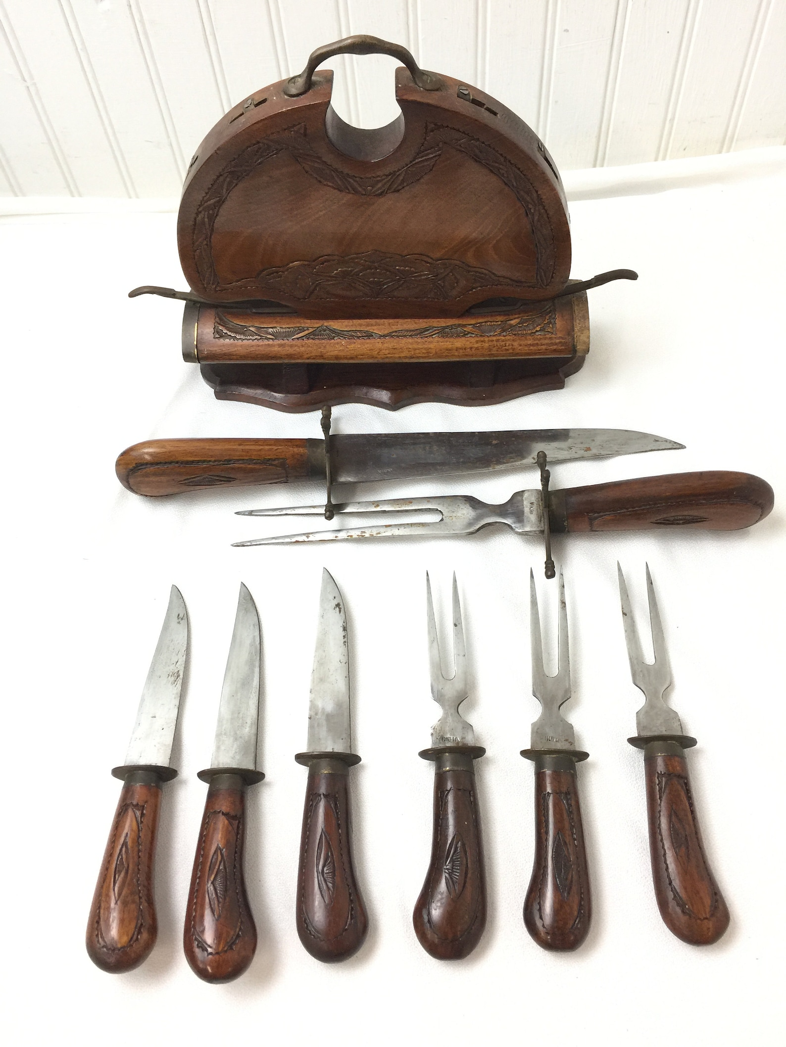 Vintage Knife Set Indian Carved Knife Set Bohemian Decor | Etsy