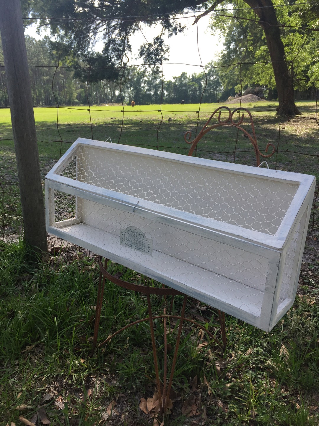 Wood Box,farmhouse Decor Box,wire Box, Garden Box, Chicken Wire Box ...