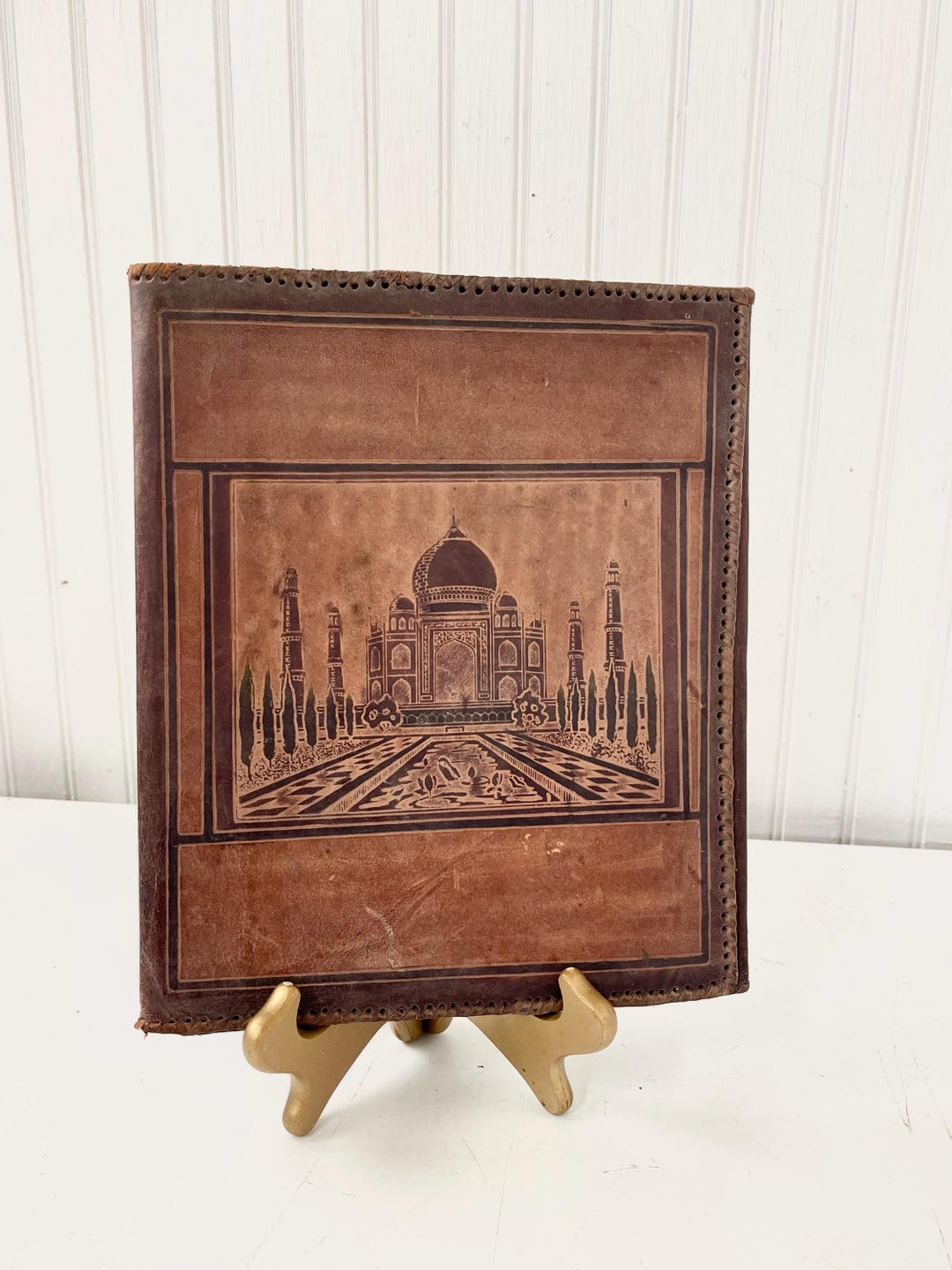 Vintage Leather Notebook, Taj Mahal Book, Satchel, Leather Case ...