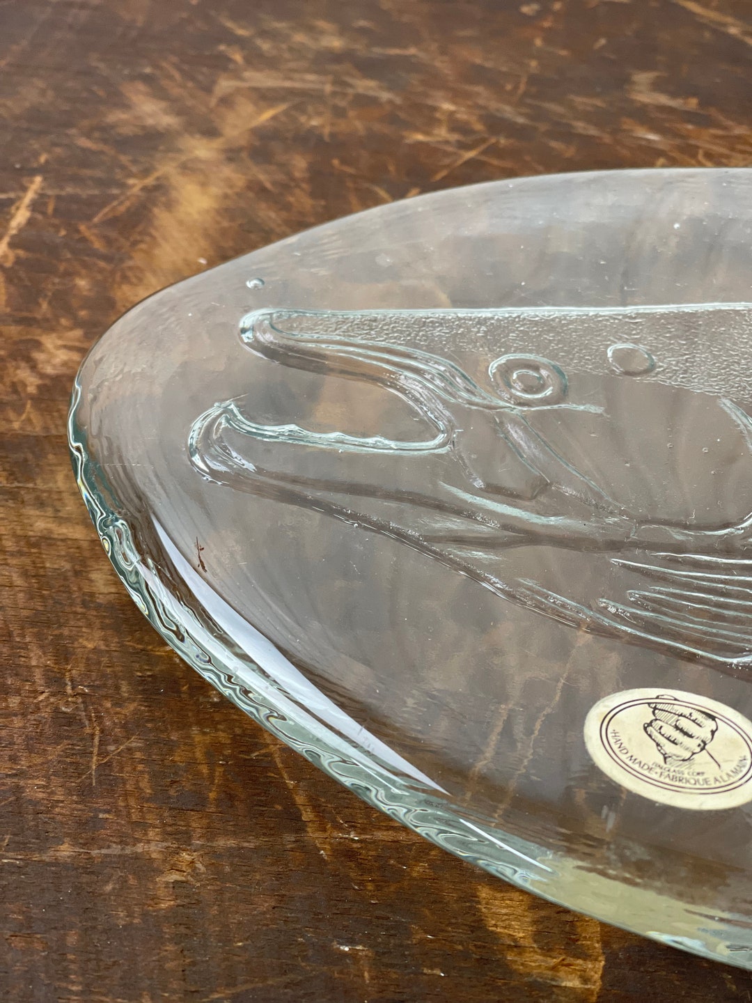 Large Platter, Italian Glass Platter, Fish Plate, Salmon Platter ...