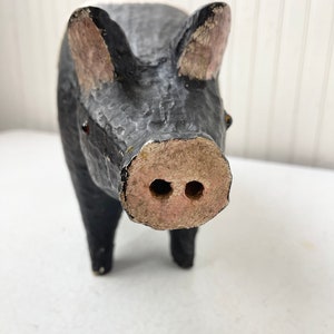 Hand Carved Wood Pig,folk Art, Whimsical Pig, Boho Decor, Farmhouse ...