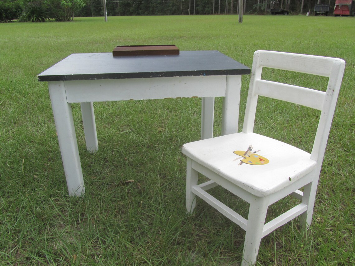 Vintage Child's Desk and Chair Vintage Small Desk - Etsy