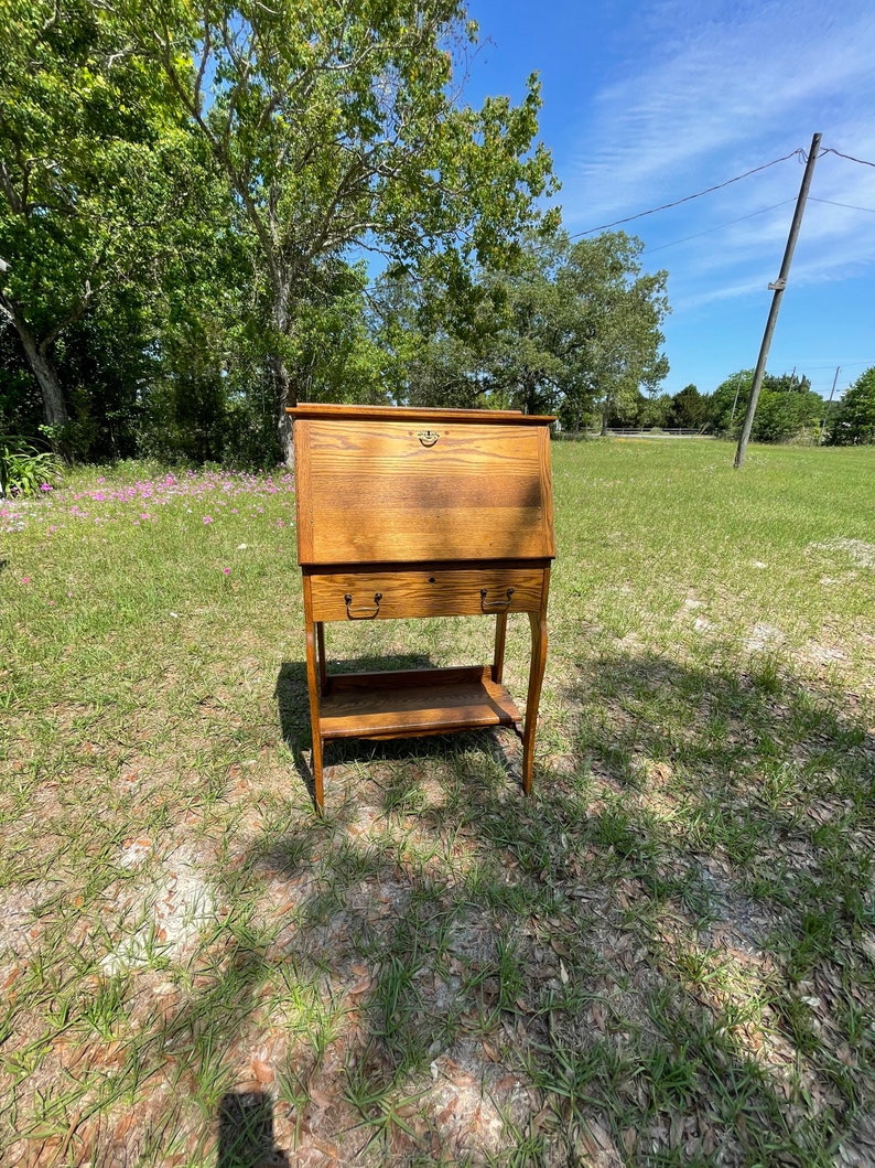 Antique Secretary Desk, Mission Craftsman Style Furniture, Slant Top ...