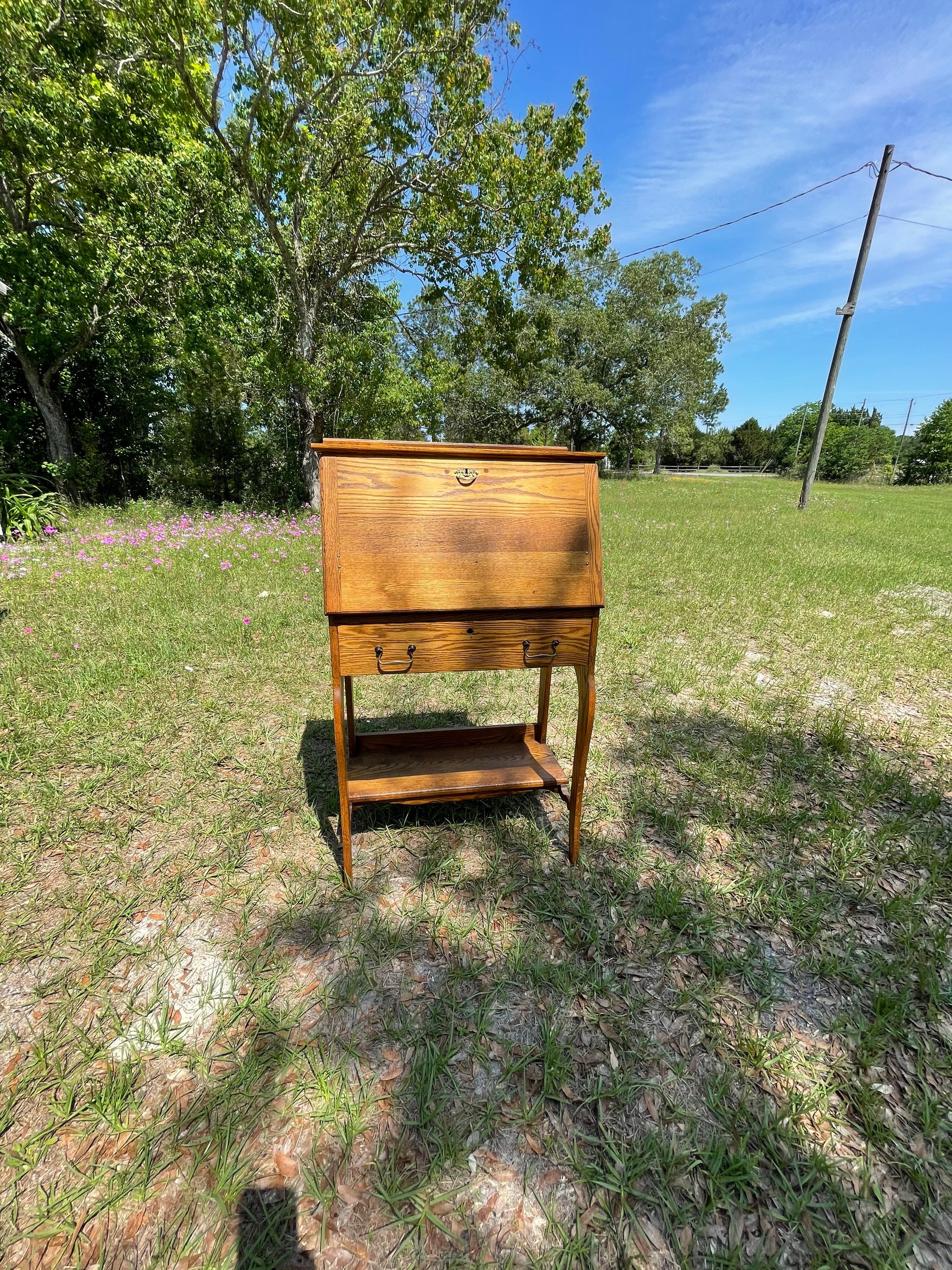 Antique Secretary Desk, Mission Craftsman Style Furniture, Slant Top ...