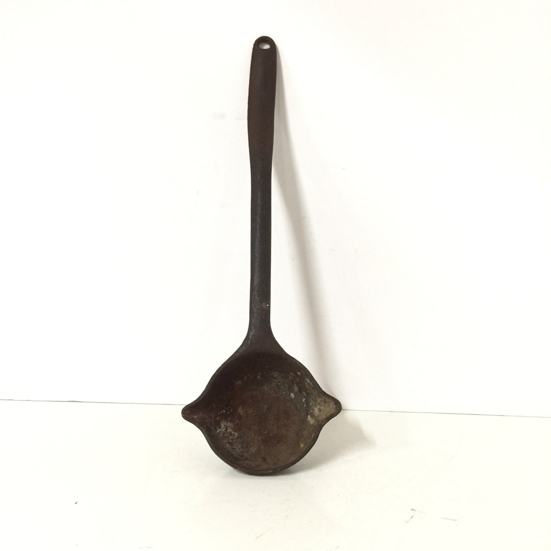 Rustic Kitchen, Iron Ladle, Antique Spoon, Farmhouse Kitchen, Serving ...