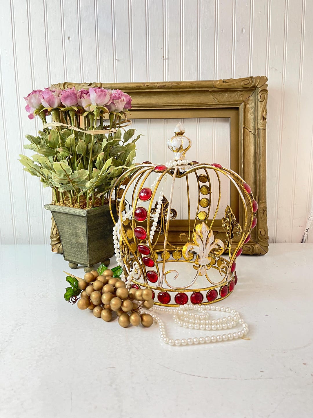 Vintage Crown, Metal Crown, Princess, Nordic French Decor, Bride ...