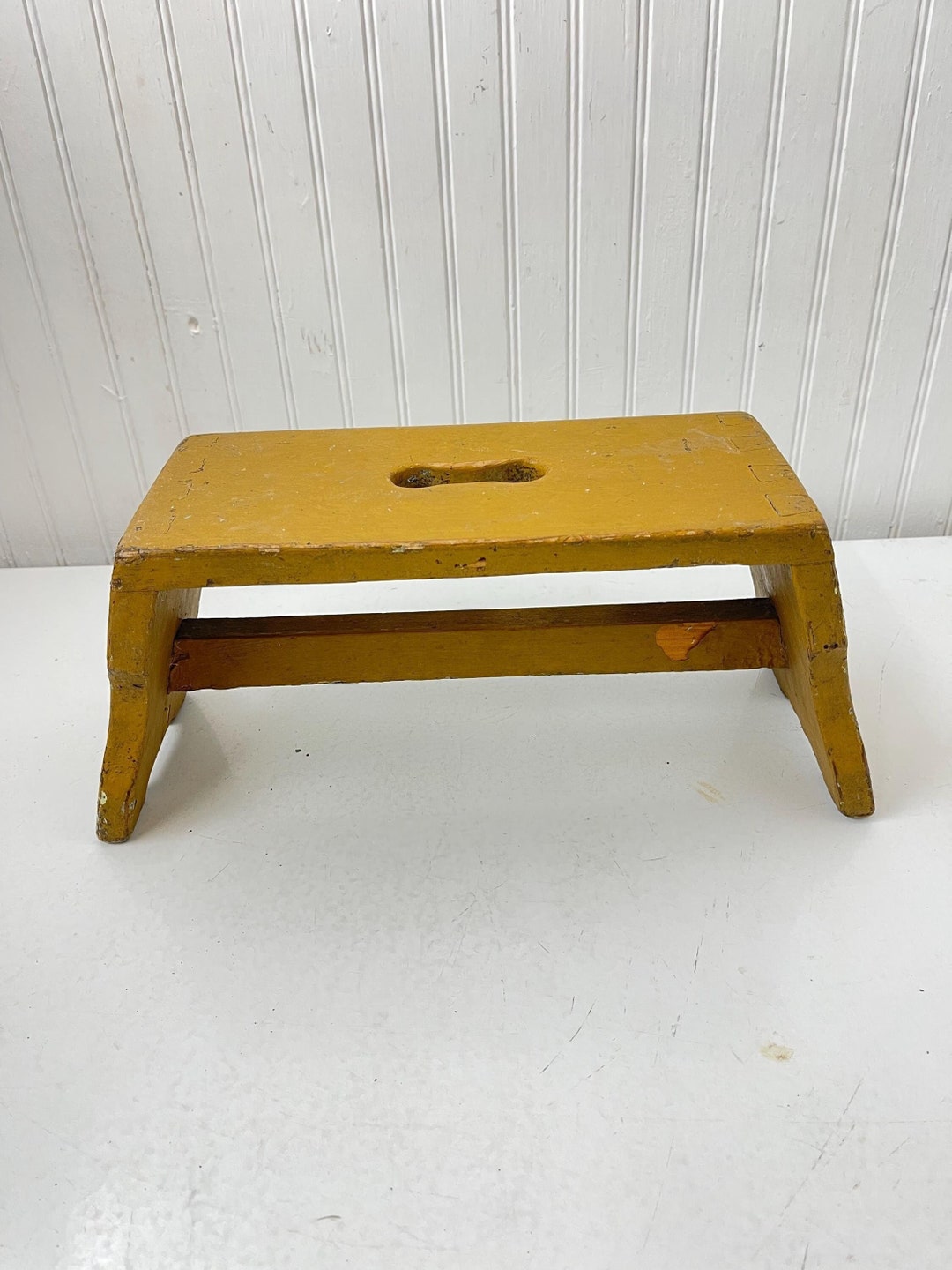 Vintage Wood Stool, Foot Stool, Step Stool, Bathroom Stool, Kitchen ...