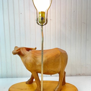 Vintage Lamp, Water Buffalo Lamp, Table Lamp, Animal Lamp, Lighting ...