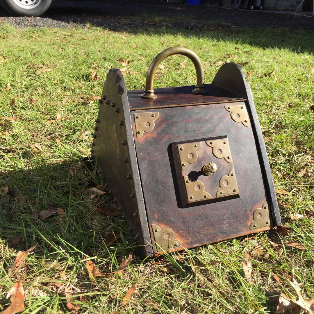 Antique Coal Scuttle, Coal Bucket, Hearth Decor,ornate Wood Bucket ...
