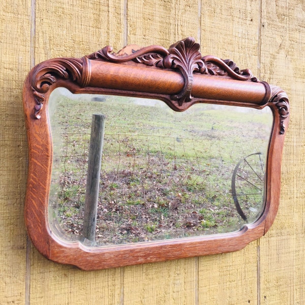 Antique Wood Mirror - Etsy