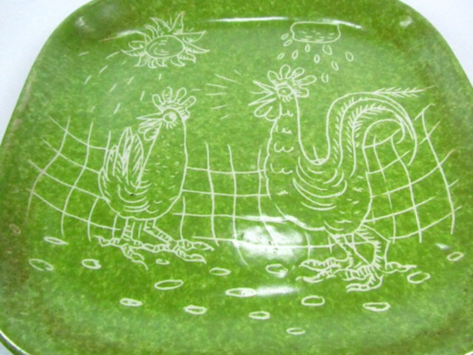 Vintage Plate, Green, Ceramic Plate, Italian Pottery, Decorative Plate ...