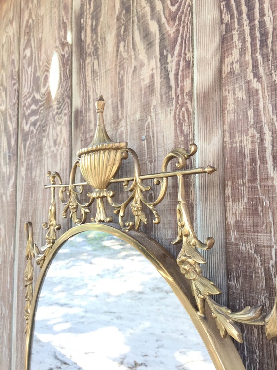 Antique Brass Mirror Wall Mirror Large Brass Mirror Ornate - Etsy