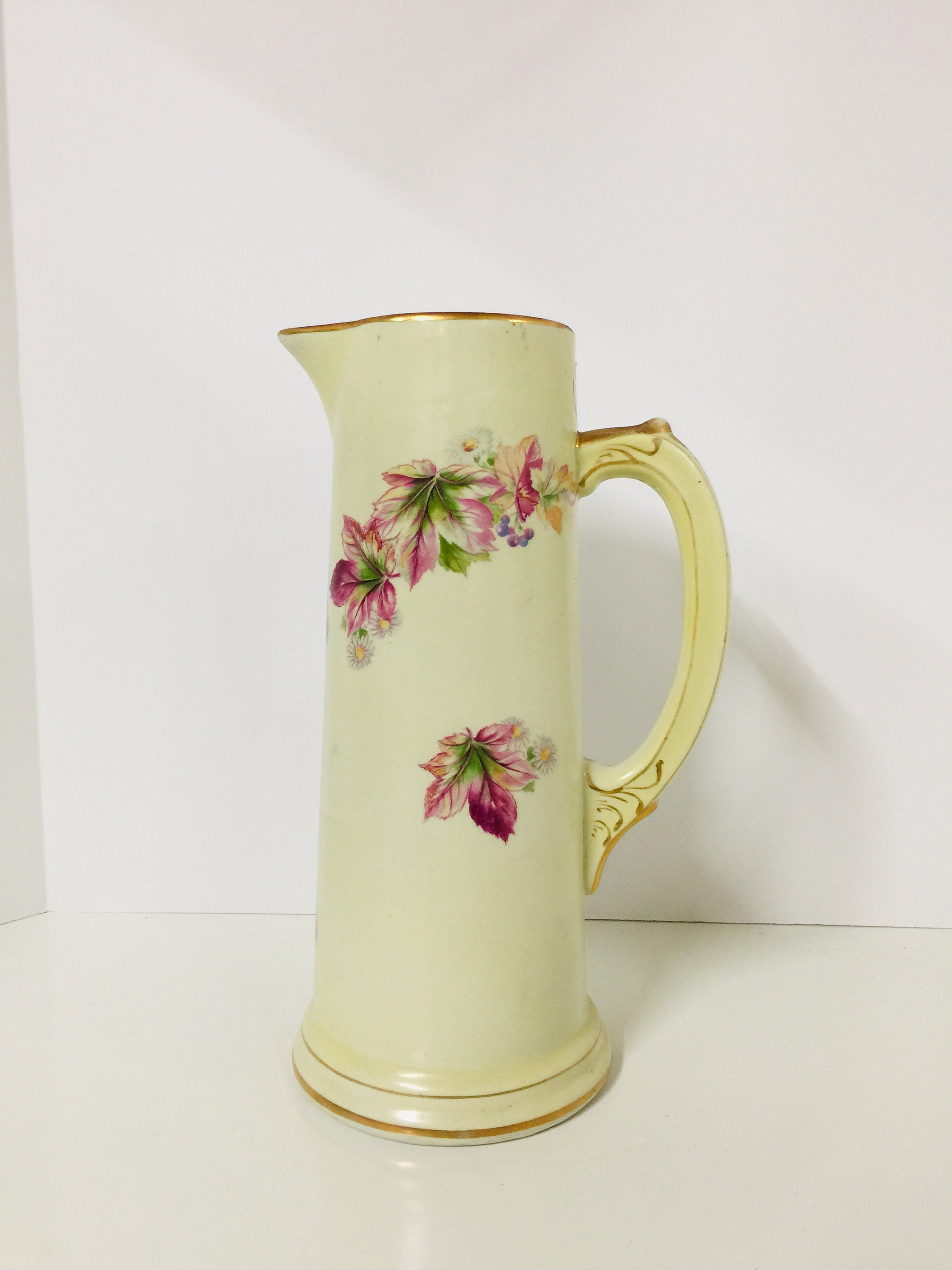 Vintage pitcher antique jug Sevres tankard porcelain | Etsy