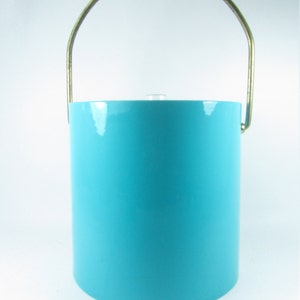 Retro Ice Bucket, Mid Century Ice Bucket, Bar Ware, Turquoise Color Ice ...