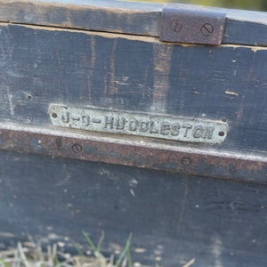 Vintage Carpenters Box, Black Toolbox, Metal Straps, Industrial Box ...