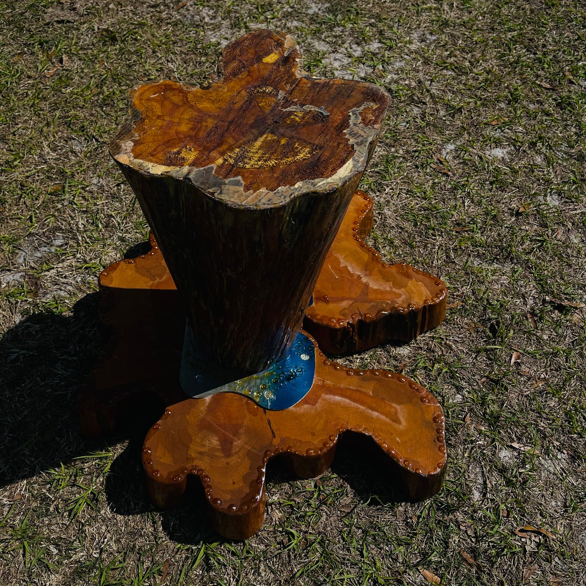 Cypress Slab Side Table Wood End Table Furniture Natural - Etsy