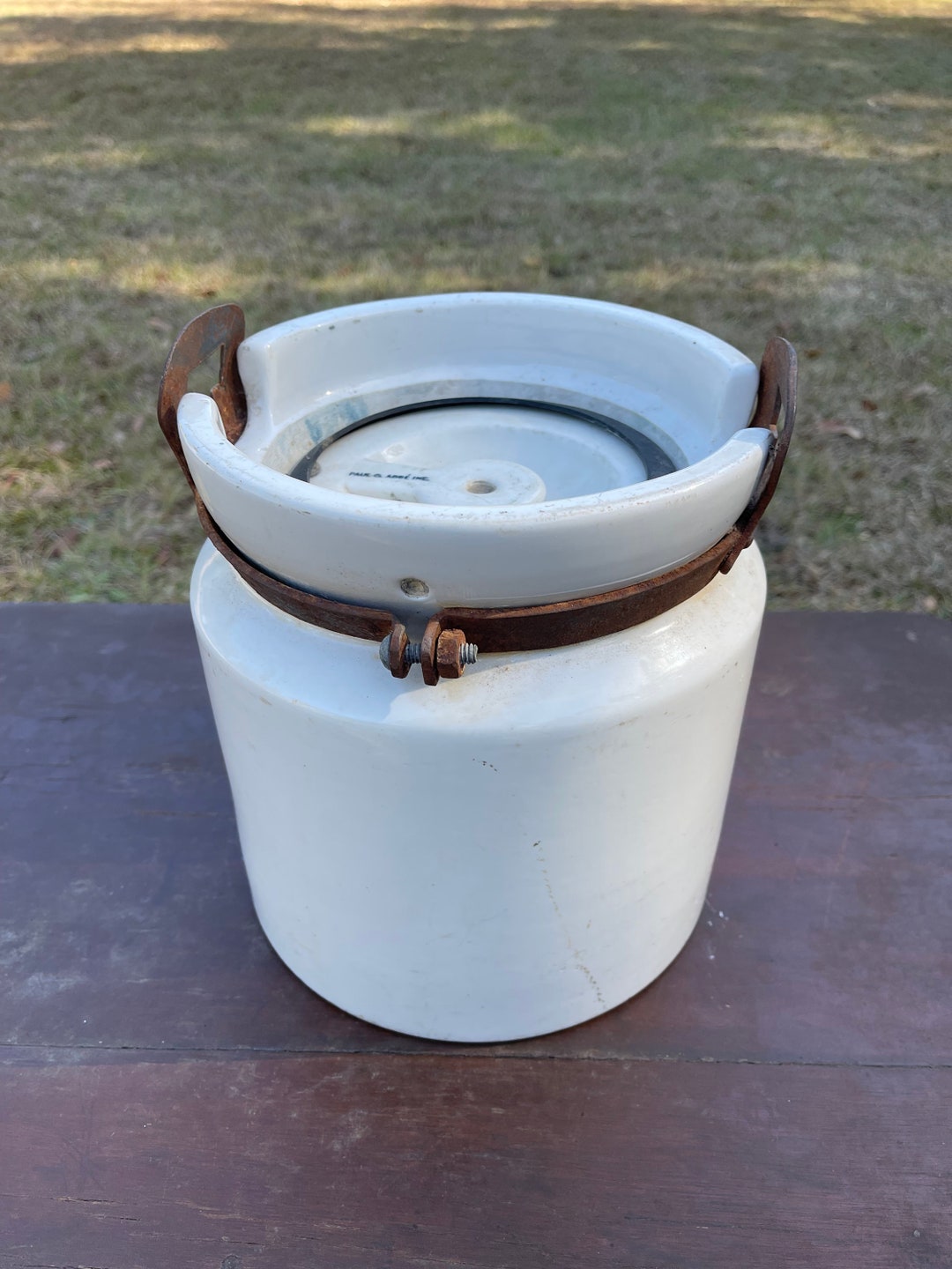 Vintage Paul Q Abbe Crock, Locking Crock, Vintage Pottery, Medical ...