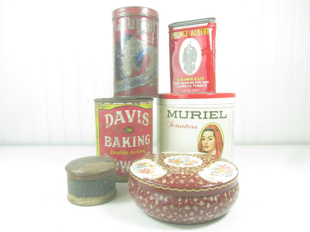 Vintage Tin Collection, the Tin Box Co. England, Davis Baking Powder ...