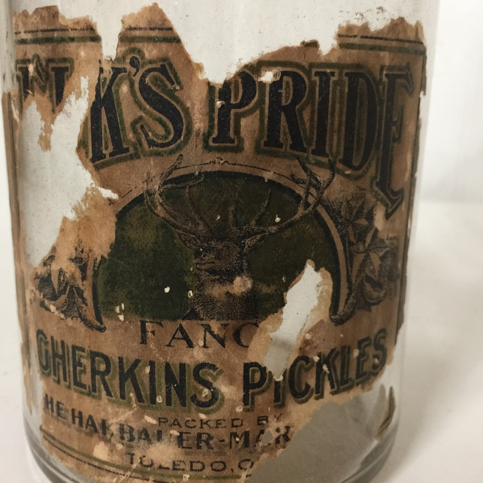 Vintage Pickle Jar With Label, Elks Pride Pickles,large Glass Jar ...