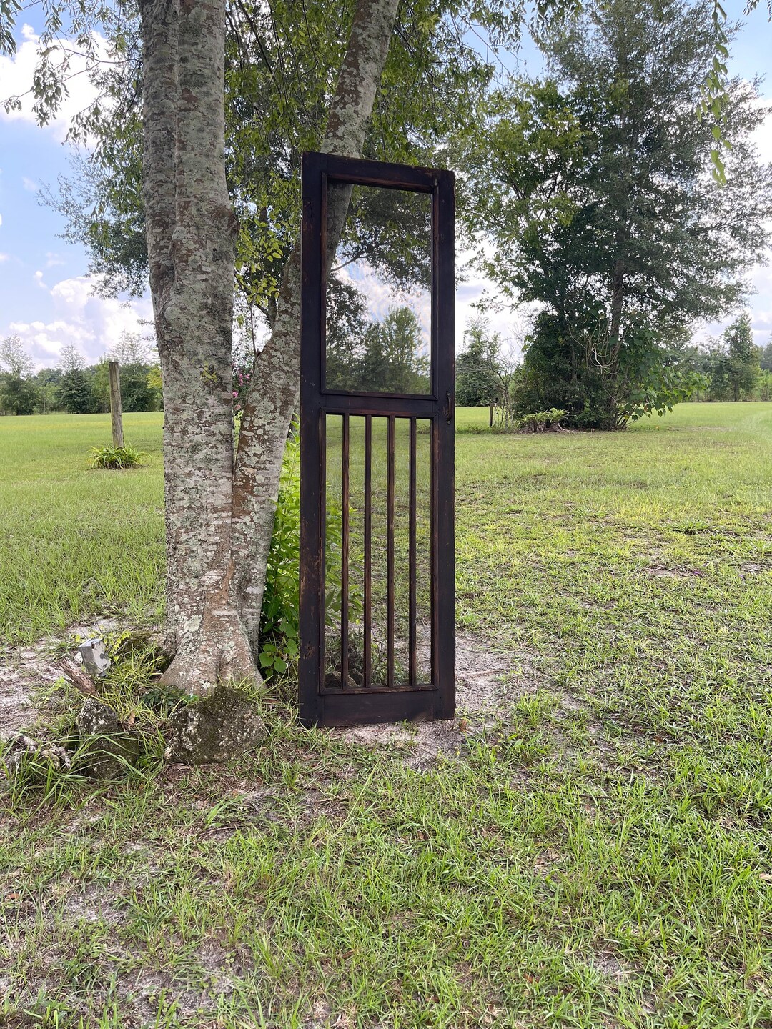 Reclaimed Wood Door,tall Antique Screen Door, Farmhouse Decor, Rustic ...