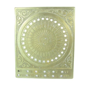 Brass Calendar, Round Calendar, Perpetual Calendar, Brass Sun, Desk ...