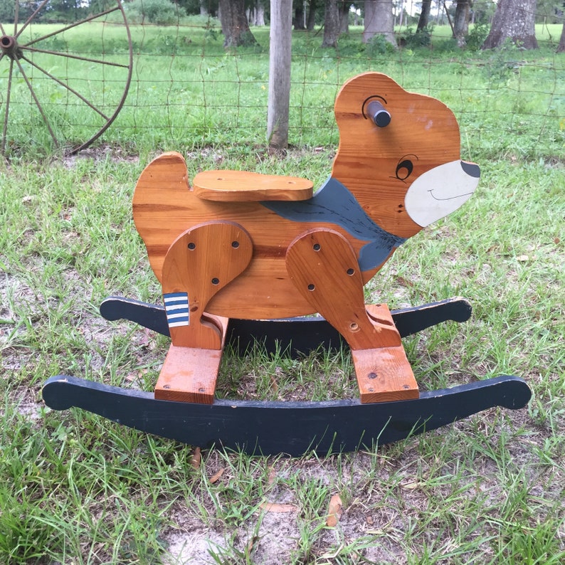 Wood Rocking Bear Farmhouse Decor Riding Toy Vintage Bear | Etsy