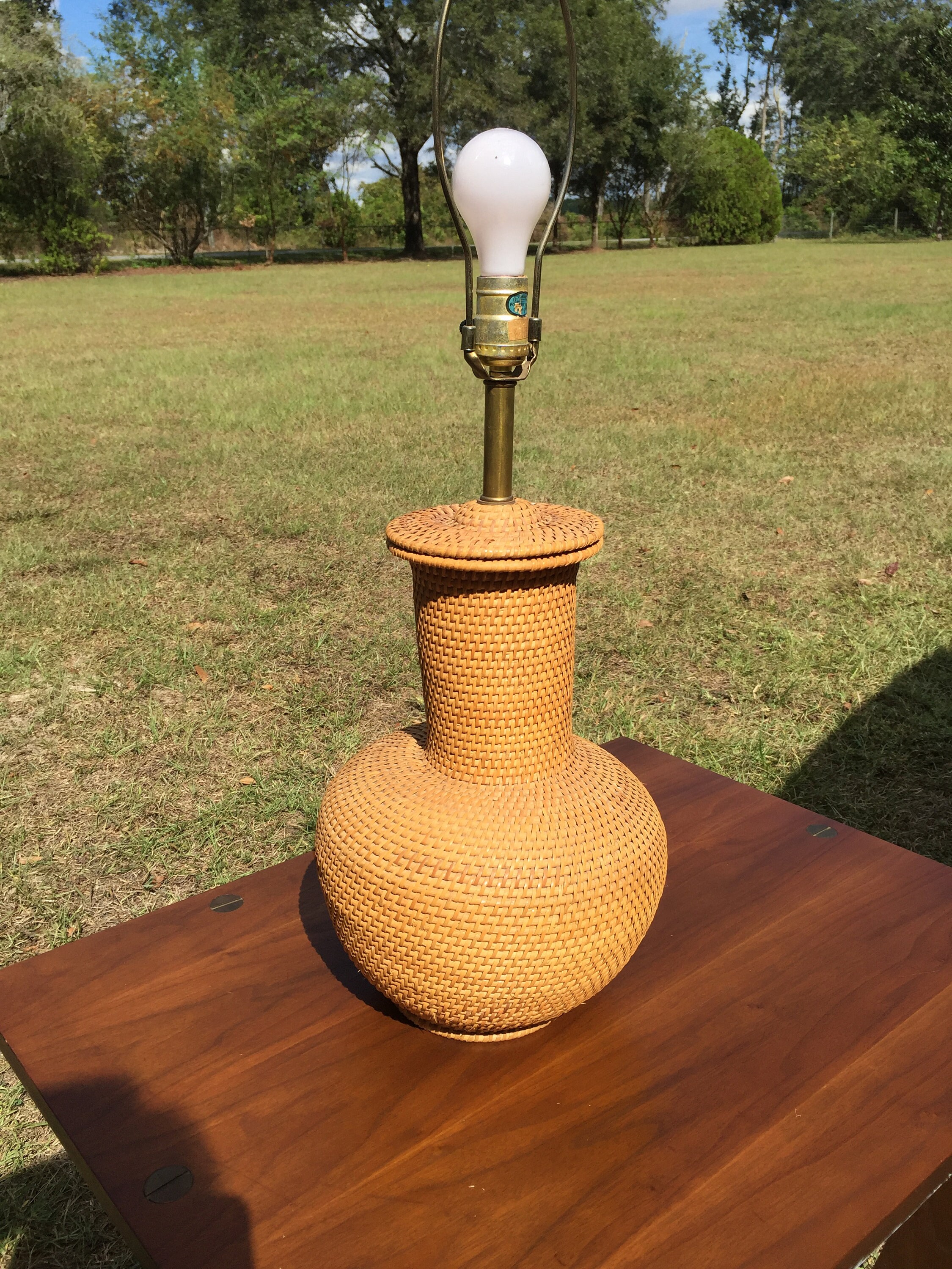 Vintage Wicker Lamp wicker light Retro Lamp Mid Century | Etsy