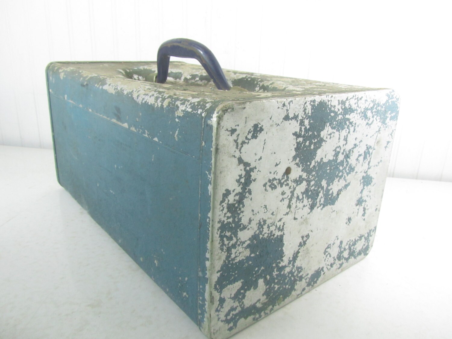 Vintage Metal Tackle Box Blue Metal Box Fishing Box Tackle - Etsy