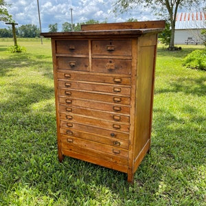 Antique Cartographer Cabinet, Twelve Drawer Cabinet, Chest of Drawers ...