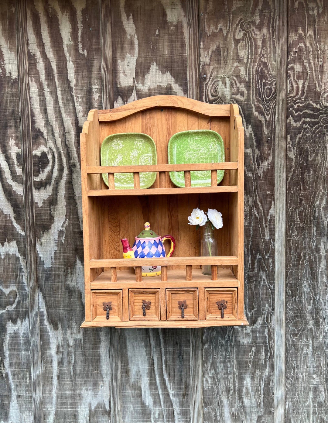 Vintage Wall Cabinet, Kitchen Cabinet, Display Shelf,distressed ...