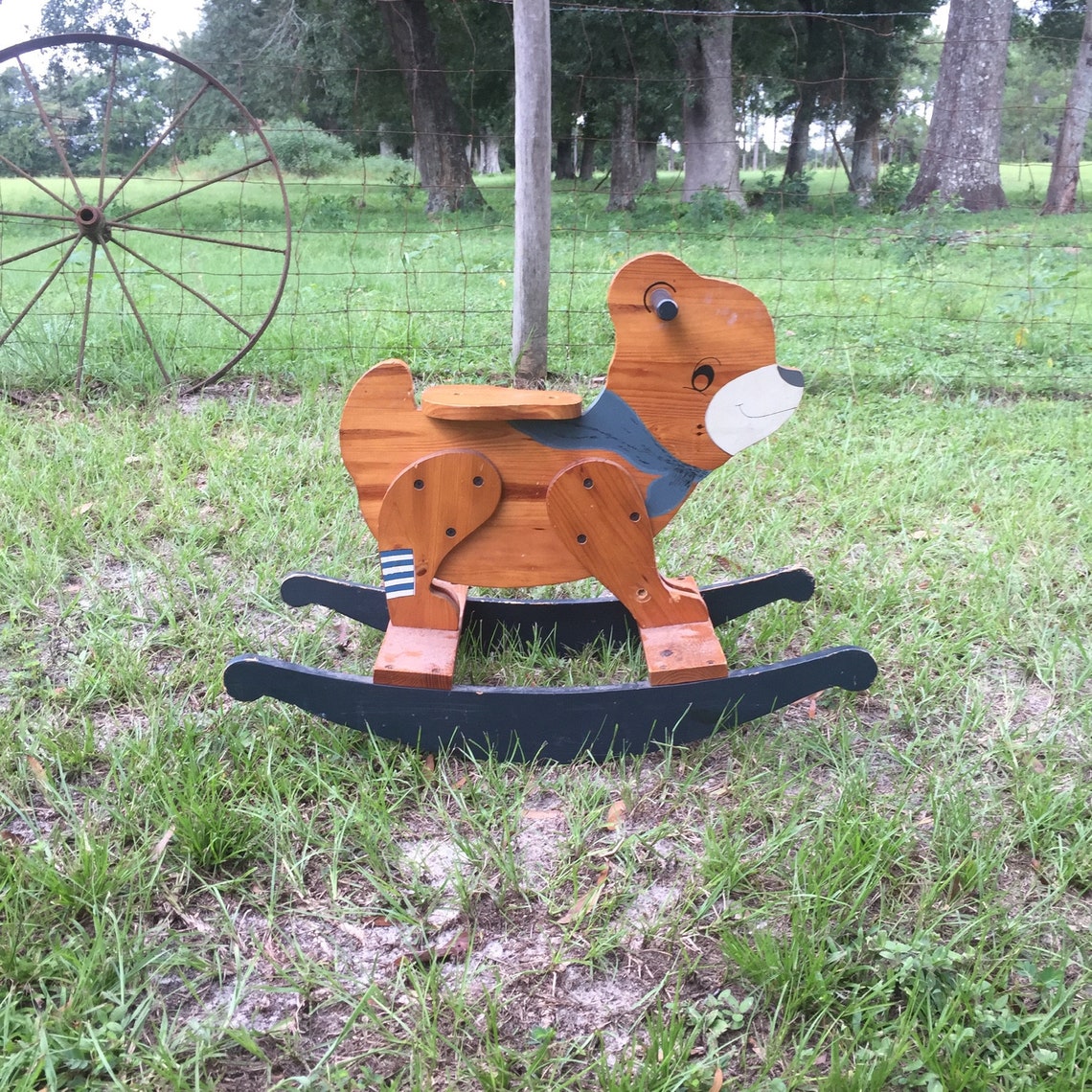 Wood Rocking Bear Farmhouse Decor Riding Toy Vintage Bear | Etsy