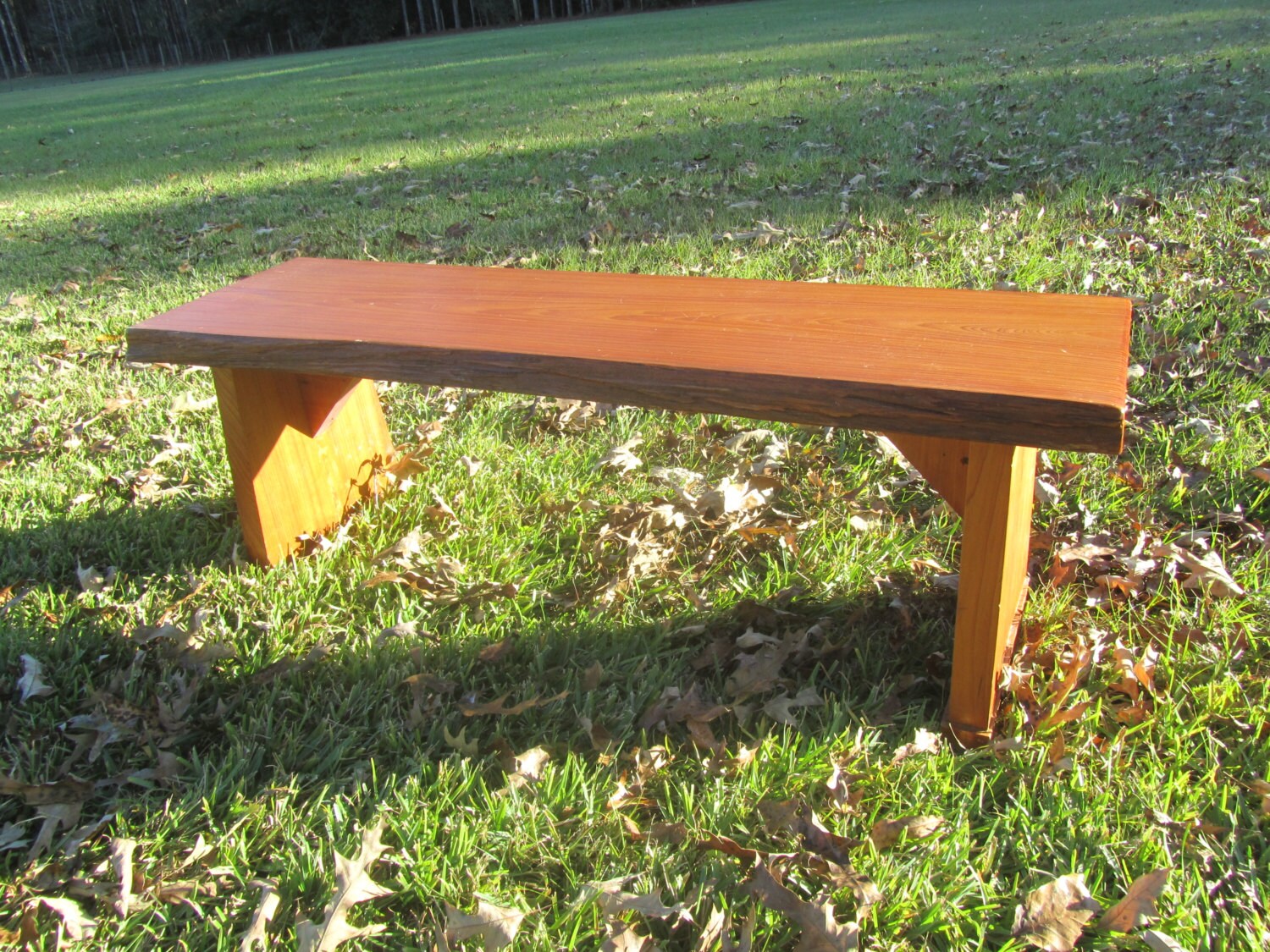 Rustic Bench Table, Solid Wood Bench Table, Live Edge Table, Wood ...