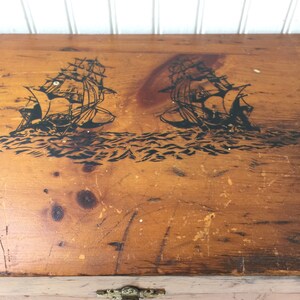 Vintage Wood Box, Ship Box, Cedar Box, Work Box, Hope Chest, Treasure ...