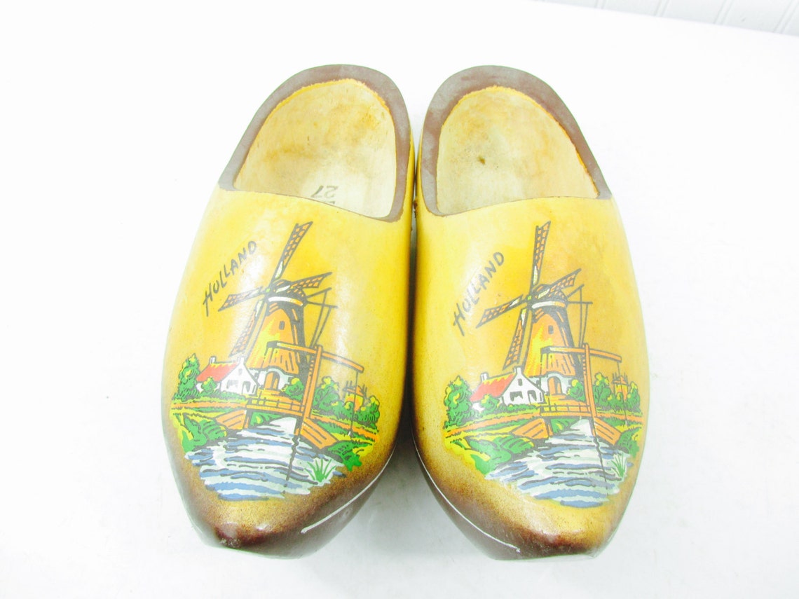Dutch Wood Shoes Dutch Clogs Vintage Shoes Windmill - Etsy