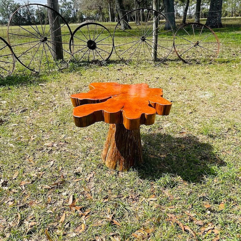 Cypress Slab Side Table Wood End Table Furniture Natural - Etsy