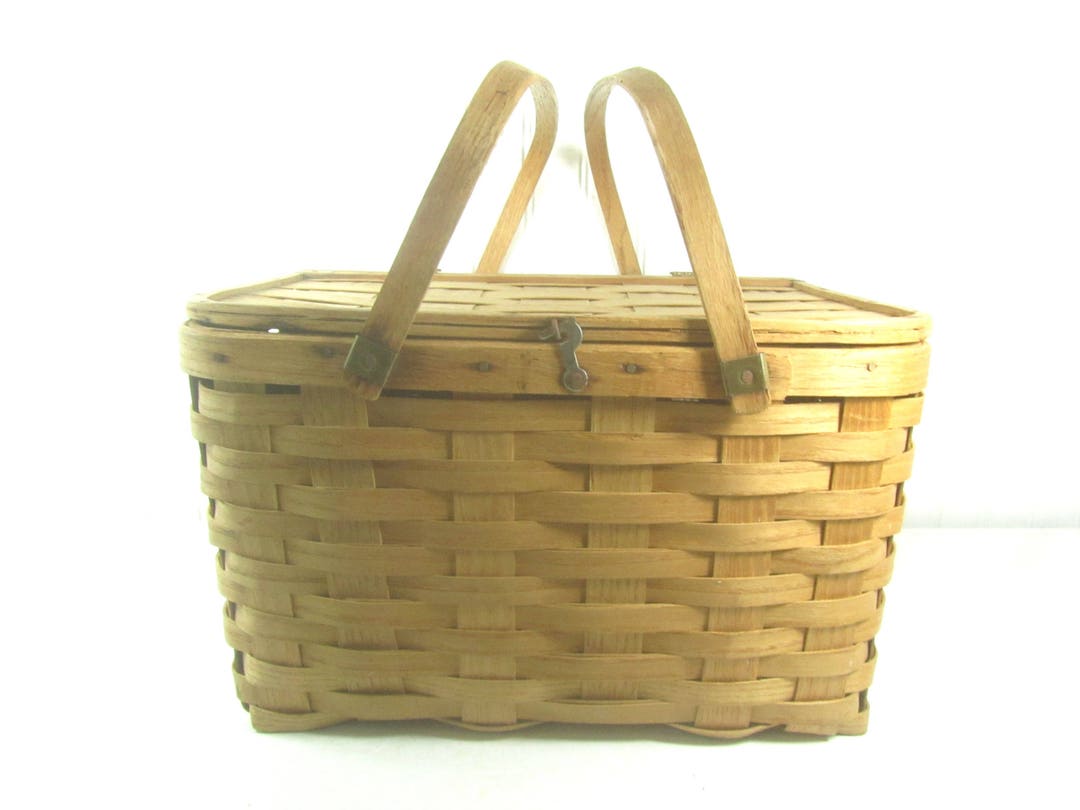 Vintage Picnic Basket, Wicker Basket, West Rindge Baskets Inc, Made in ...
