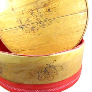 Vintage Round Wood Box, Cheese Box, Cake Box, Hat Box, Craft Box ...