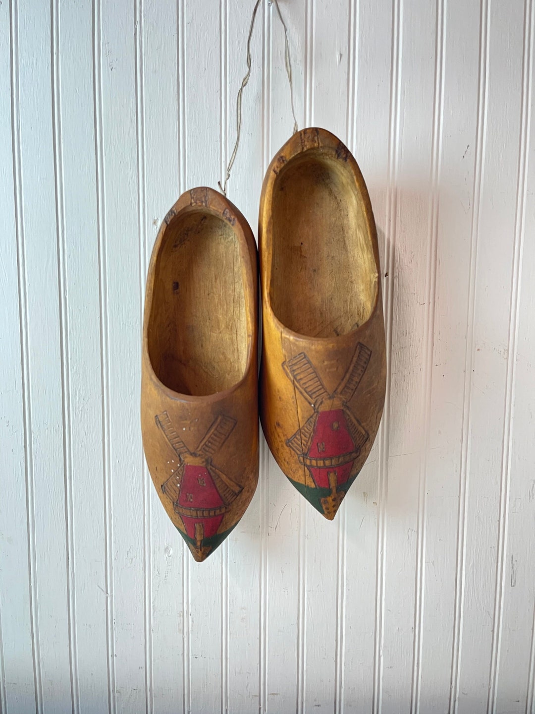 Antique Dutch Wood Shoes, Dutch Clogs, Vintage Shoes, Windmill, Holland ...