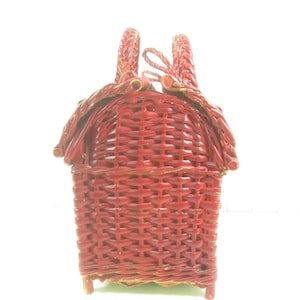 Vintage Purse, Wicker Purse, Straw Purse, Hand Bag, Red Purse, Purse ...