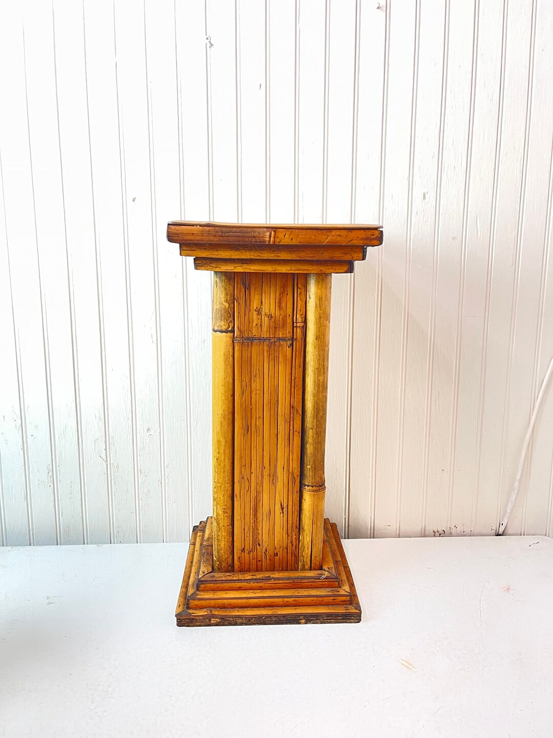 Antique Fern Stand, Bamboo Plant Stand, Bamboo Pedestal, Tiny House ...