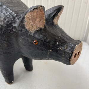 Hand Carved Wood Pig,folk Art, Whimsical Pig, Boho Decor, Farmhouse ...