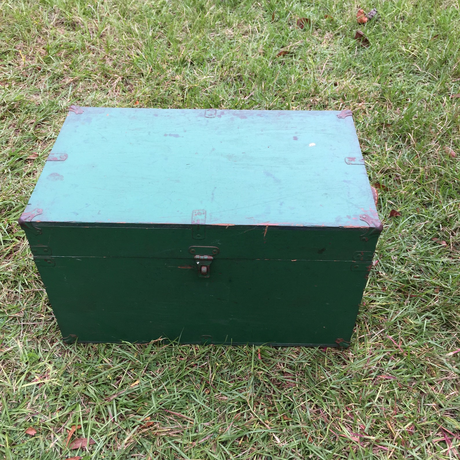 Antique wood box antique trunk storage boxwork box tac | Etsy