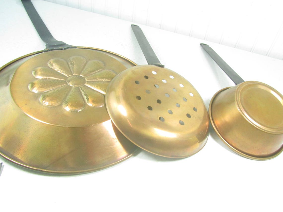 Rustic Kitchen Ladle Strainer Frying Pan Farmhouse Kitchen - Etsy