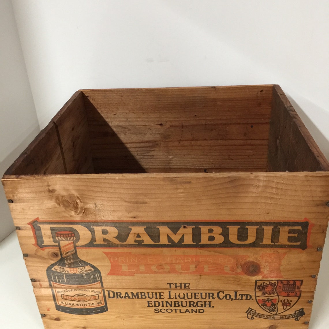 Vintage Wood Crate, Wood Box, Liquor Crate, Drambuie, Rustic Decor ...