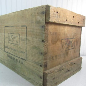 Wood Crate, USMC United Shoe Mach. Corp., Wood Box, Vintage Crate ...