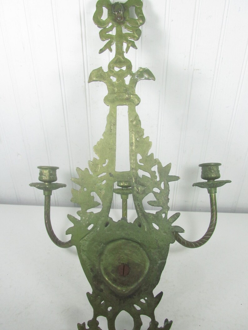 Large Brass Candle Holder Large Candle Sconce Vintage Brass - Etsy
