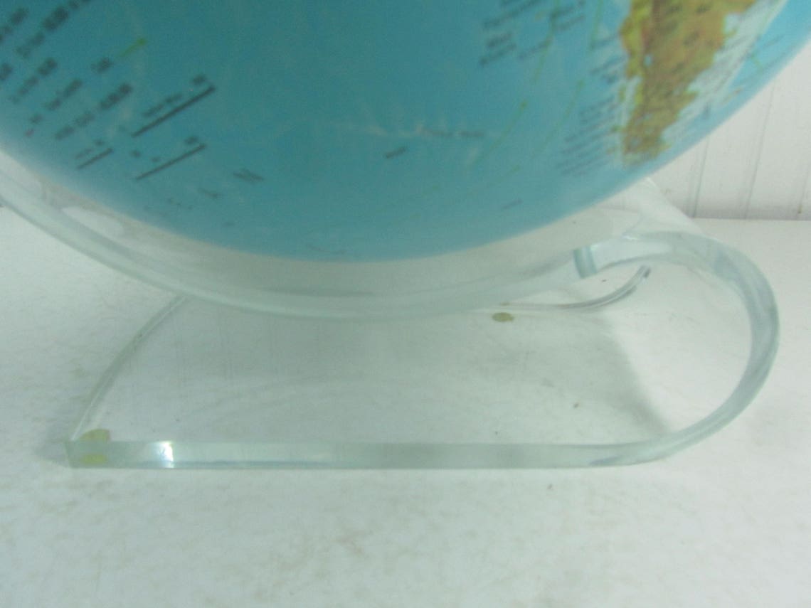 VINTAGE WORLD GLOBE, Globe, World Map, Lucite Stand, Mid Century ...