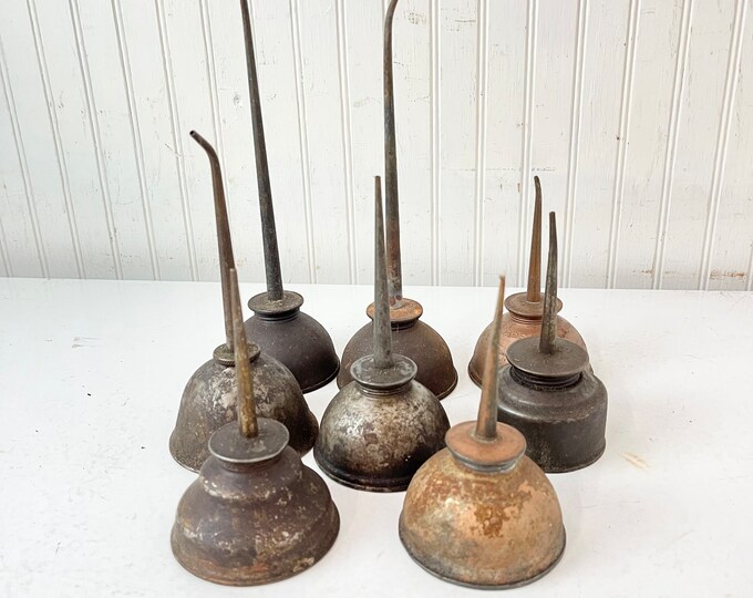 Antique Oil Can, Oil Can Collection, Metal Container, Farmhouse Decor ...