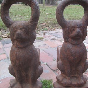 Antique Dog Andirons, Fireplace Tools, Log Holder, Rusty Metal, Metal ...